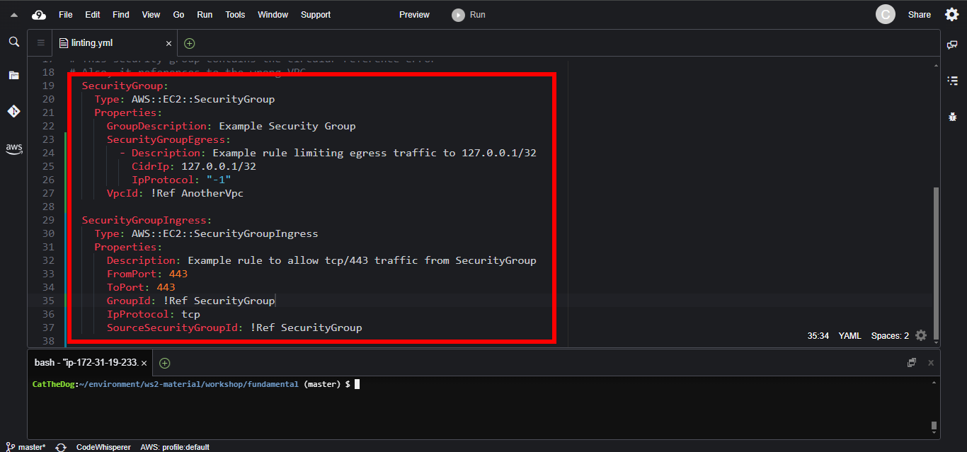 Linting :: Infrastructure as Code: Introduction to CloudFormation