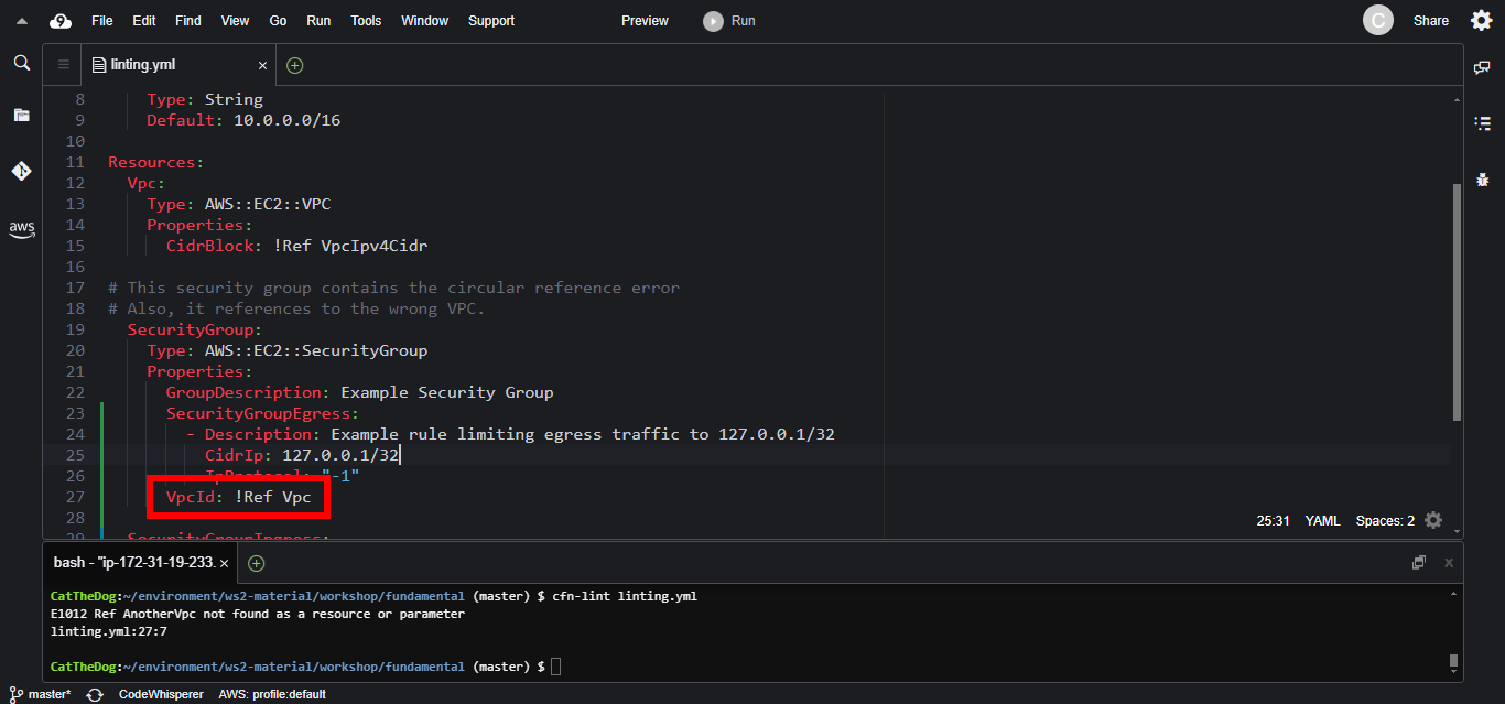 Linting :: Infrastructure as Code: Introduction to CloudFormation